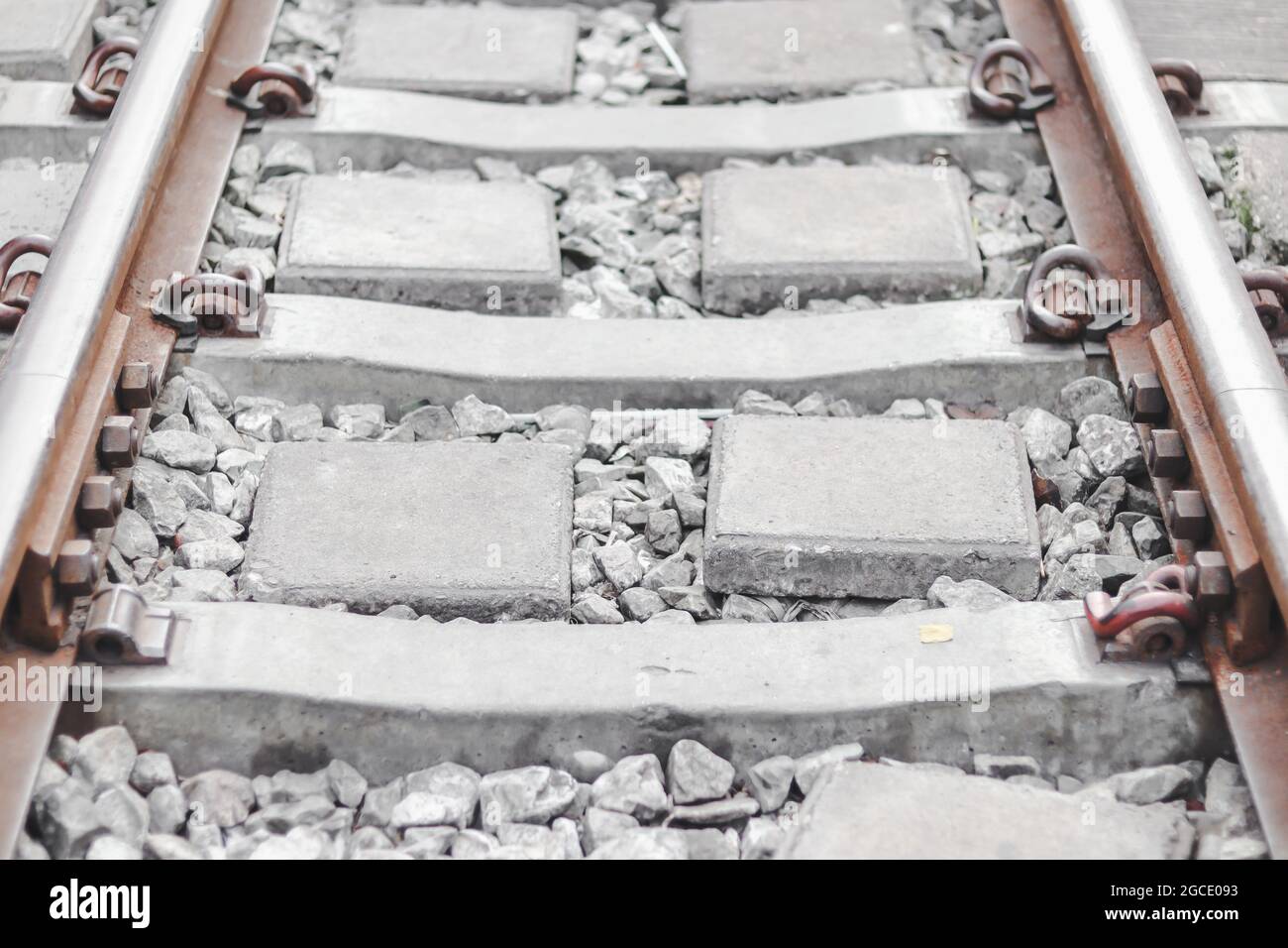 Close up railway track texture background Stock Photo - Alamy