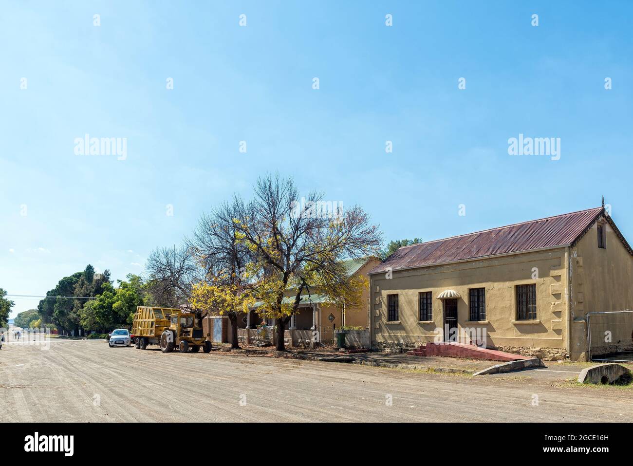 ROUXVILLE, SOUTH AFRICA - APRIL 23, 2021: A street scene, with old ...