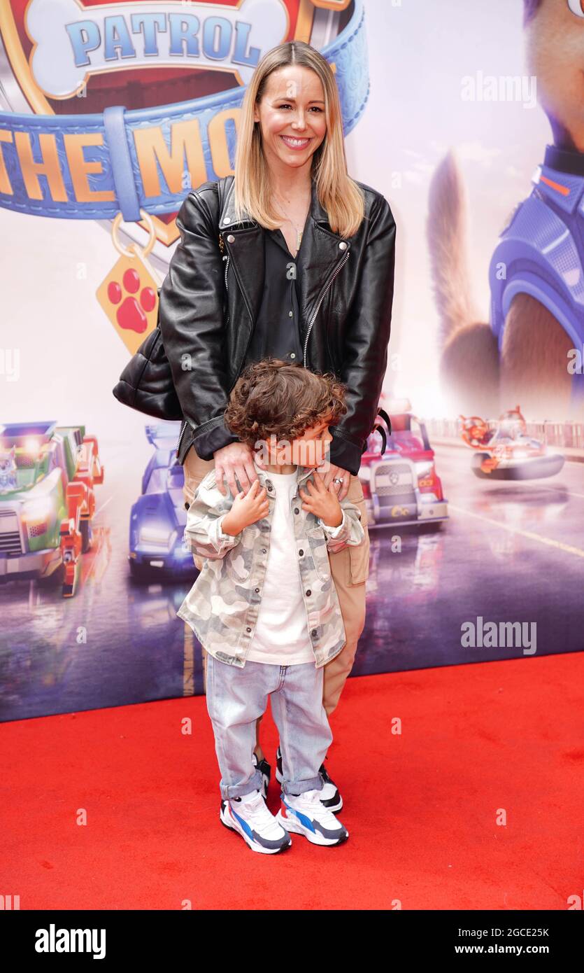 Sarah Richards with a child (name not given) arriving for the gala ...