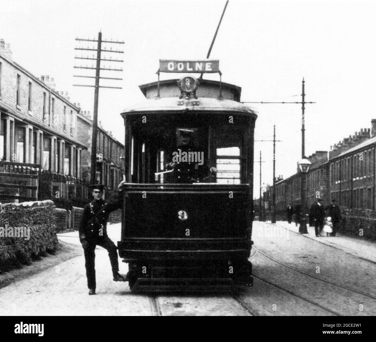 Colne Corporation tram, early 1900s Stock Photo - Alamy