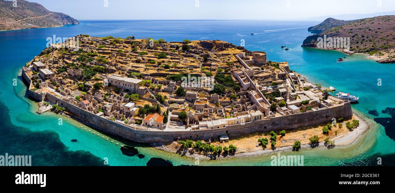 Panoramic aerial view of the former Leper colony and fortress of ...