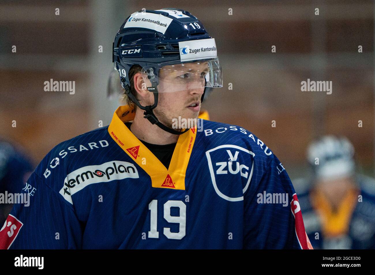 Niklas Hansson # 19 (EV Zug) during the National League preparatory ice ...