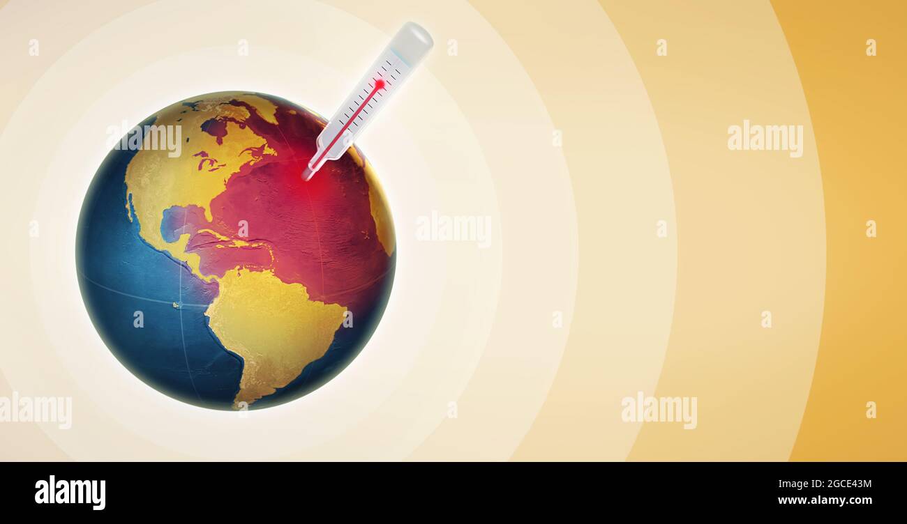 Planet earth in a climate change, global warming concept. Colorful 3D ...