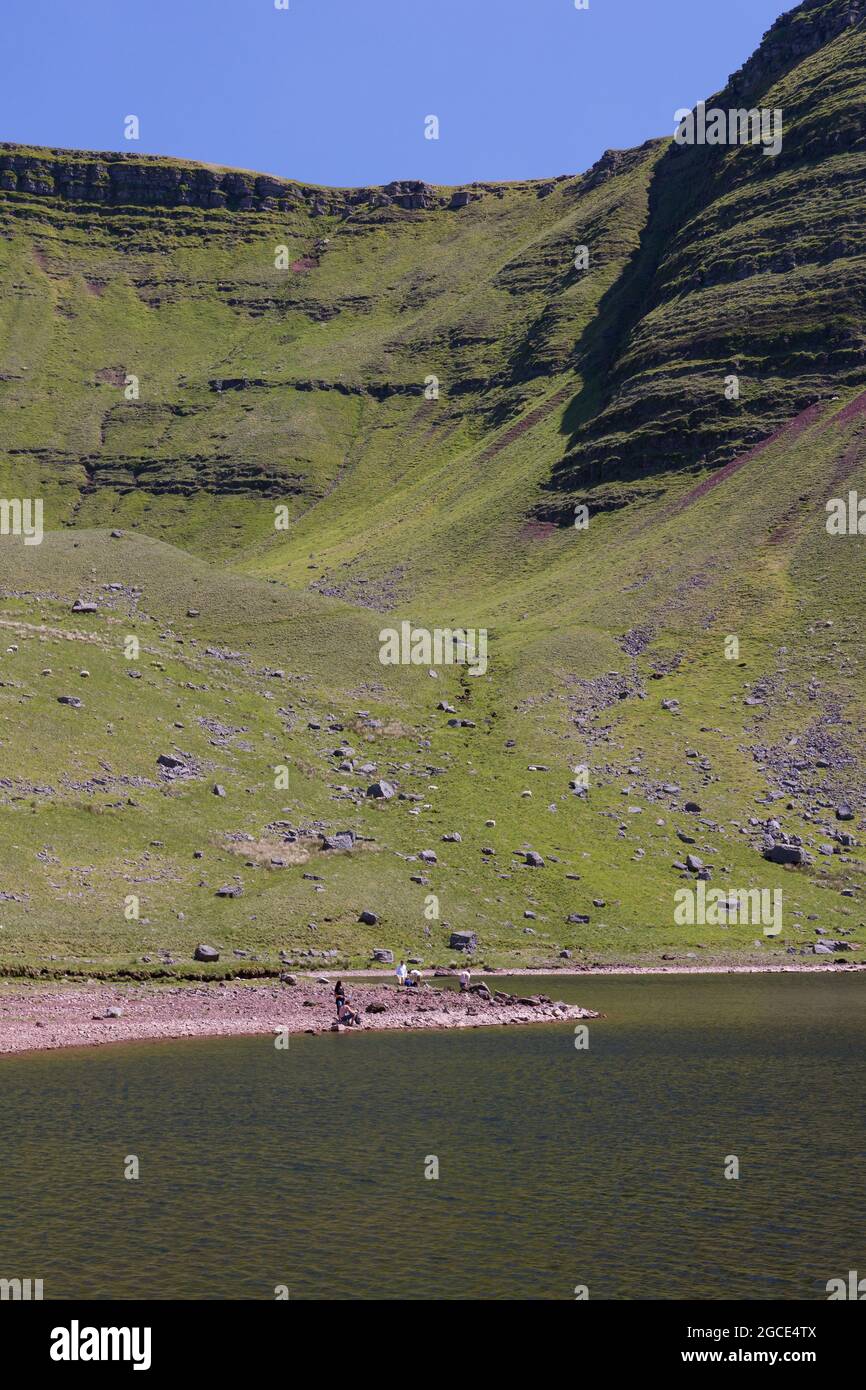 Aerial view of natural scenery in the Brecon Beacons National Park ...