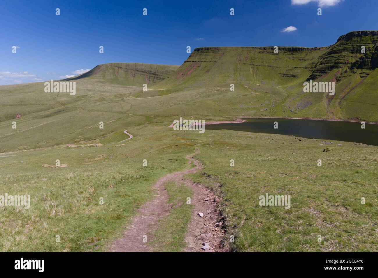 Aerial view of natural scenery in the Brecon Beacons National Park ...