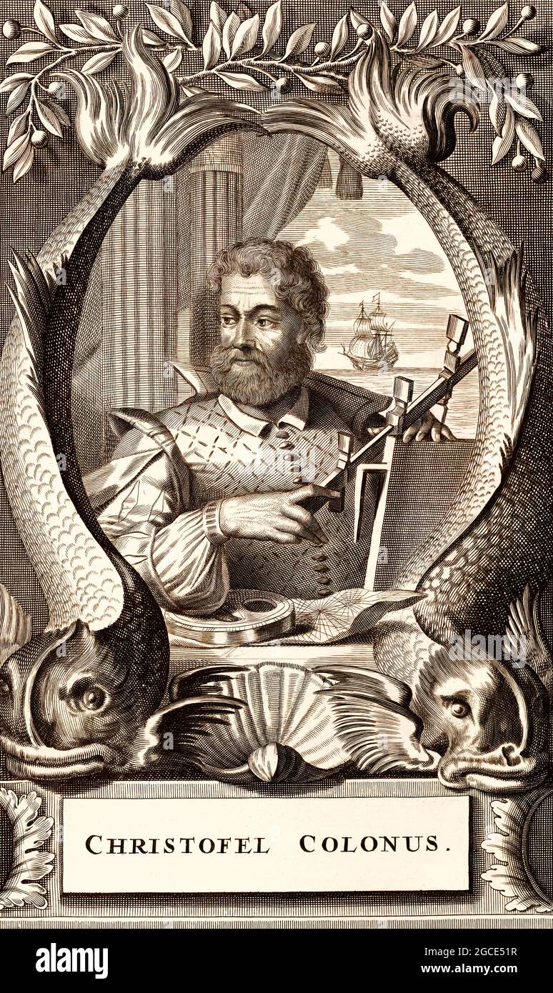 Christopher Columbus, 1451 - 1506, Italian navigator, digitally ...