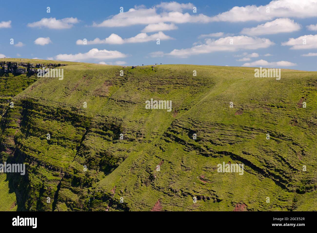 Aerial view of natural scenery in the Brecon Beacons National Park ...