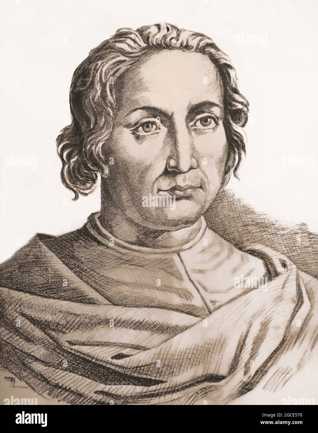 Christopher Columbus, 1451 - 1506, Italian navigator, digitally ...