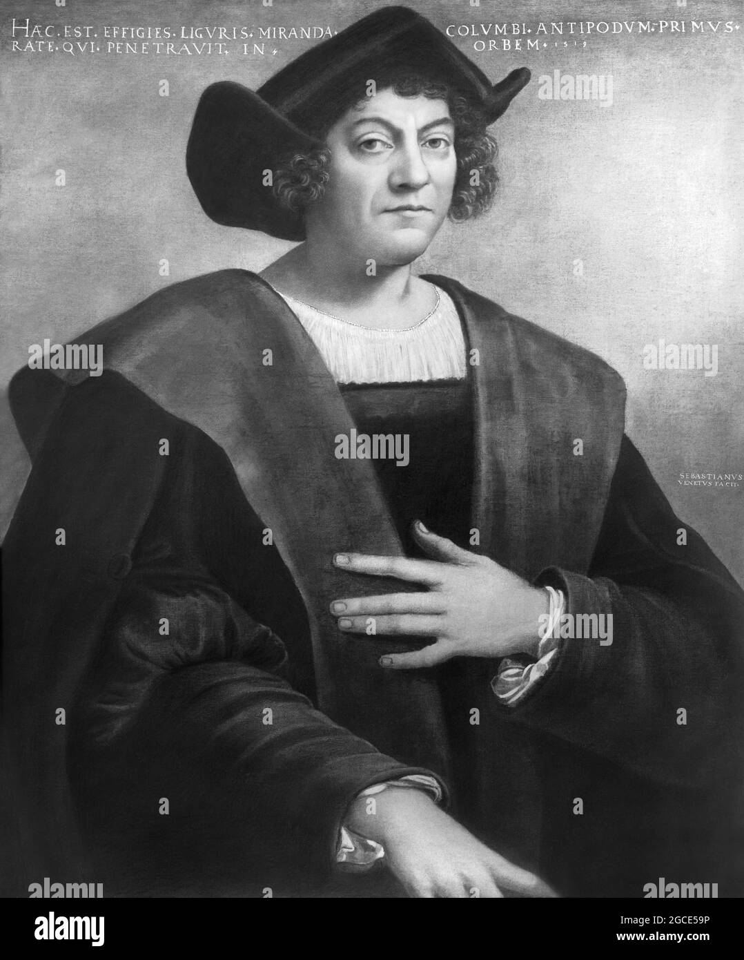 Christopher Columbus, 1451 - 1506, Italian navigator, digitally ...