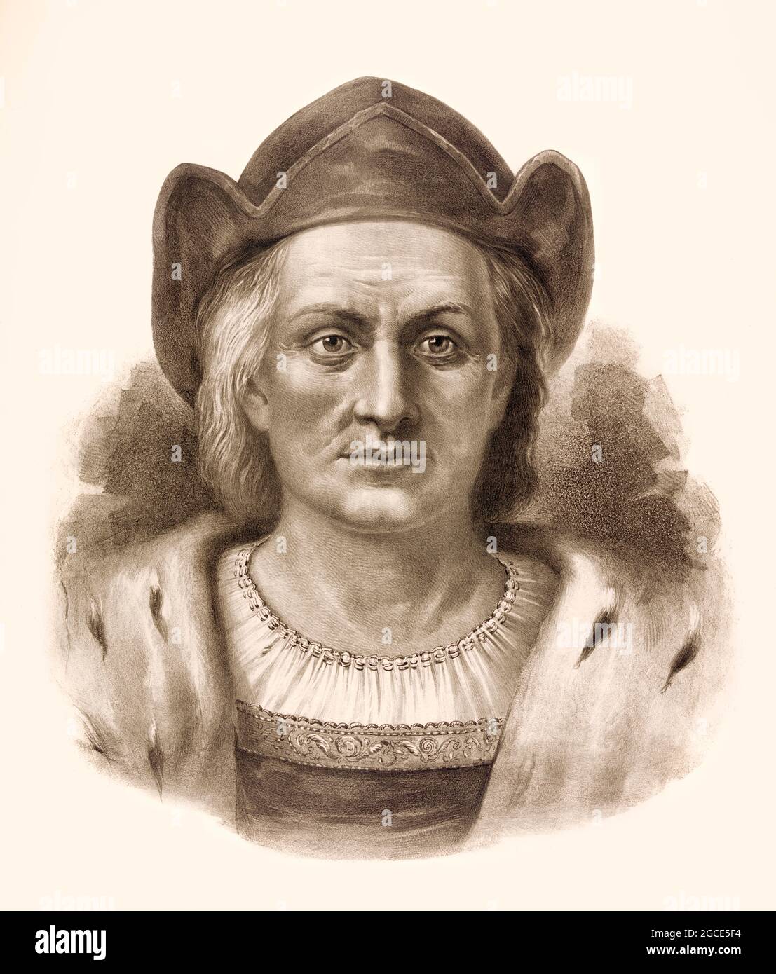 Christopher Columbus, 1451 - 1506, Italian navigator, digitally ...