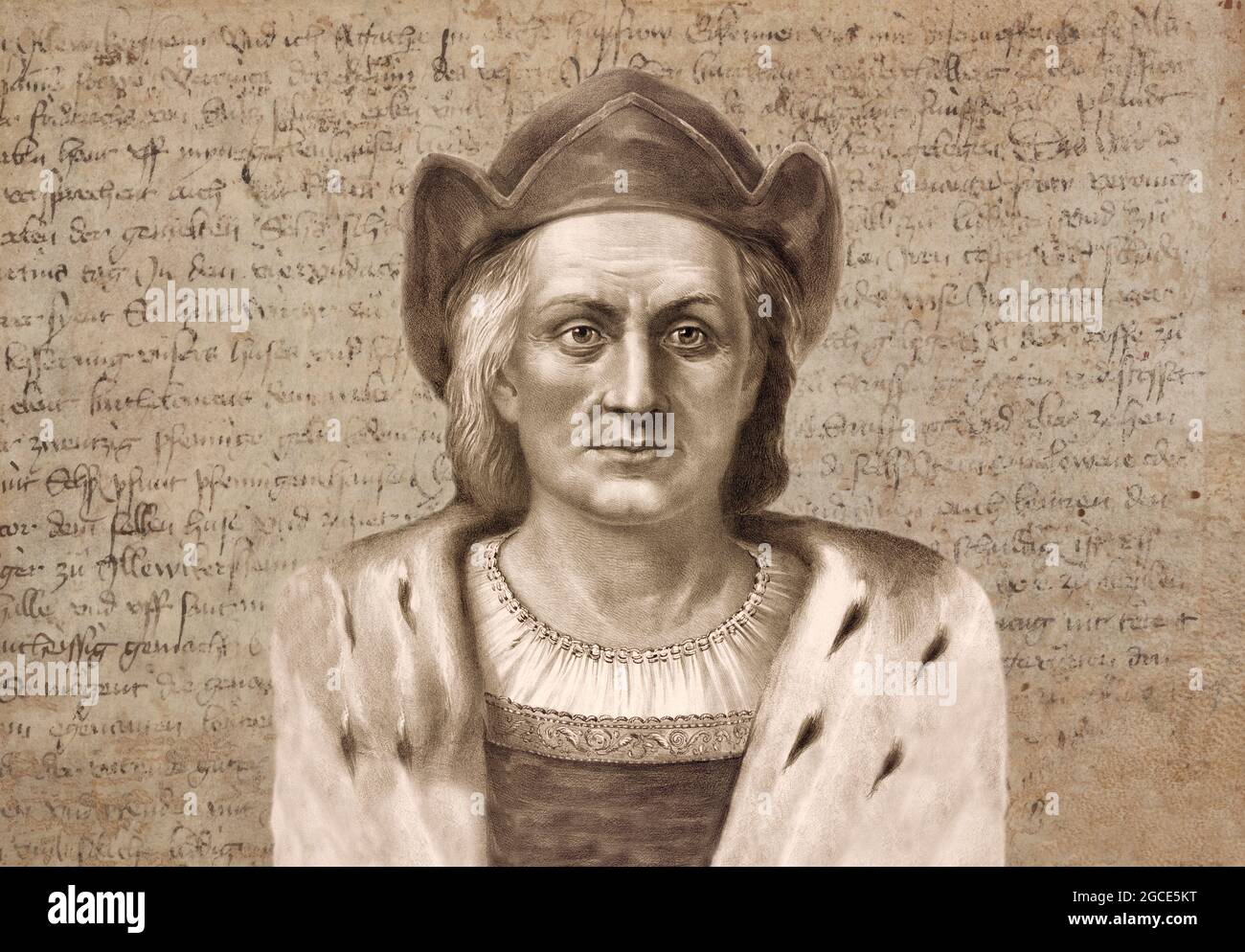 Christopher Columbus, 1451 - 1506, Italian navigator, digitally ...