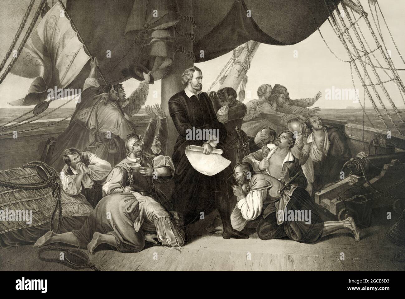 Landing of columbus at san salvador hi-res stock photography and images ...