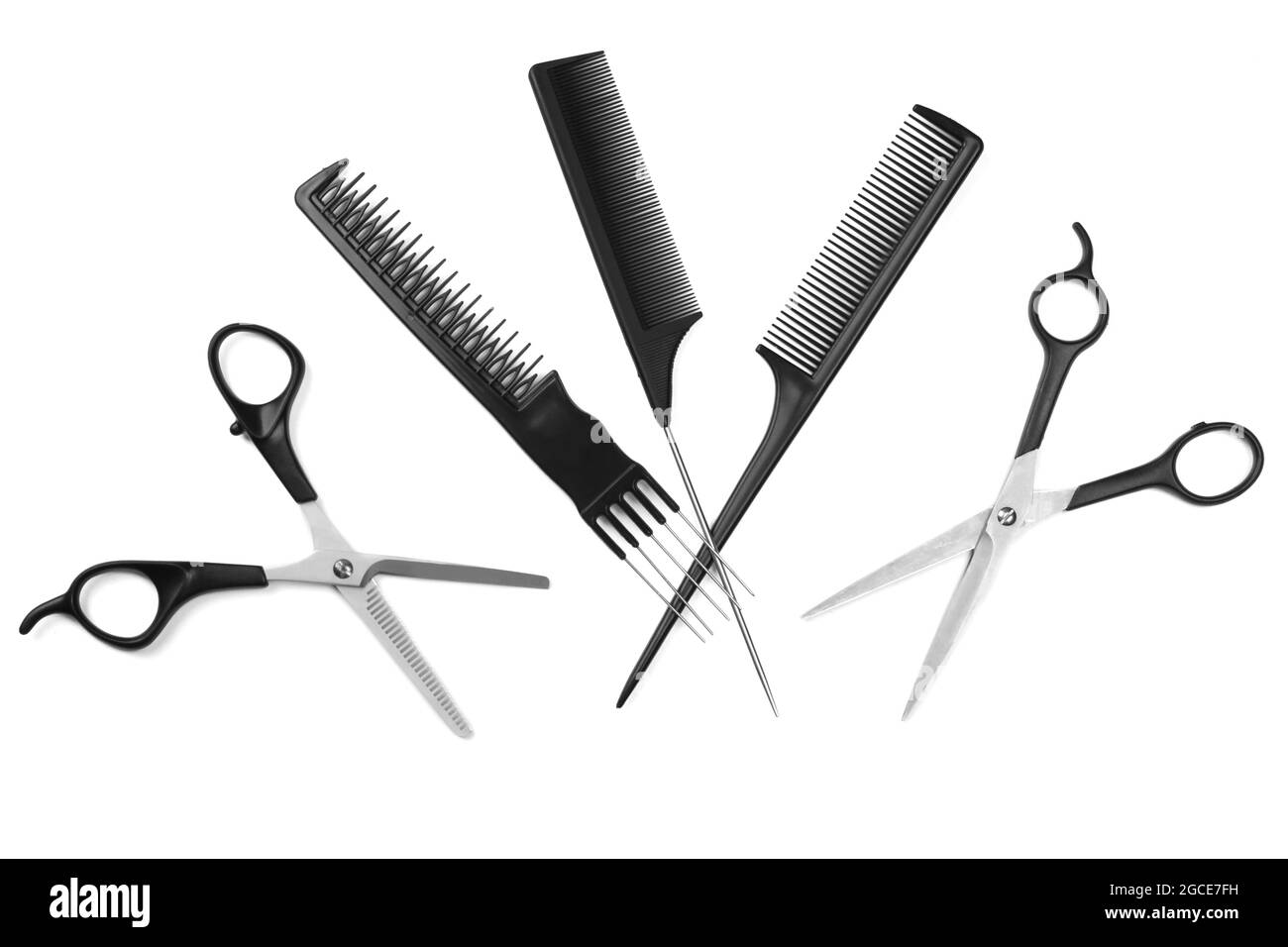 Professional hairdresser tools isolated on white Stock Photo - Alamy