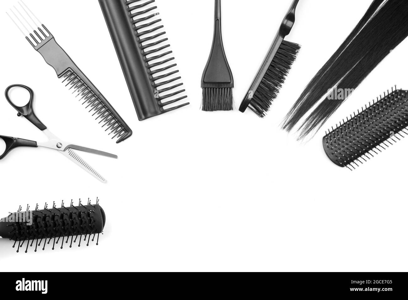 Professional hairdresser tools isolated on white Stock Photo - Alamy