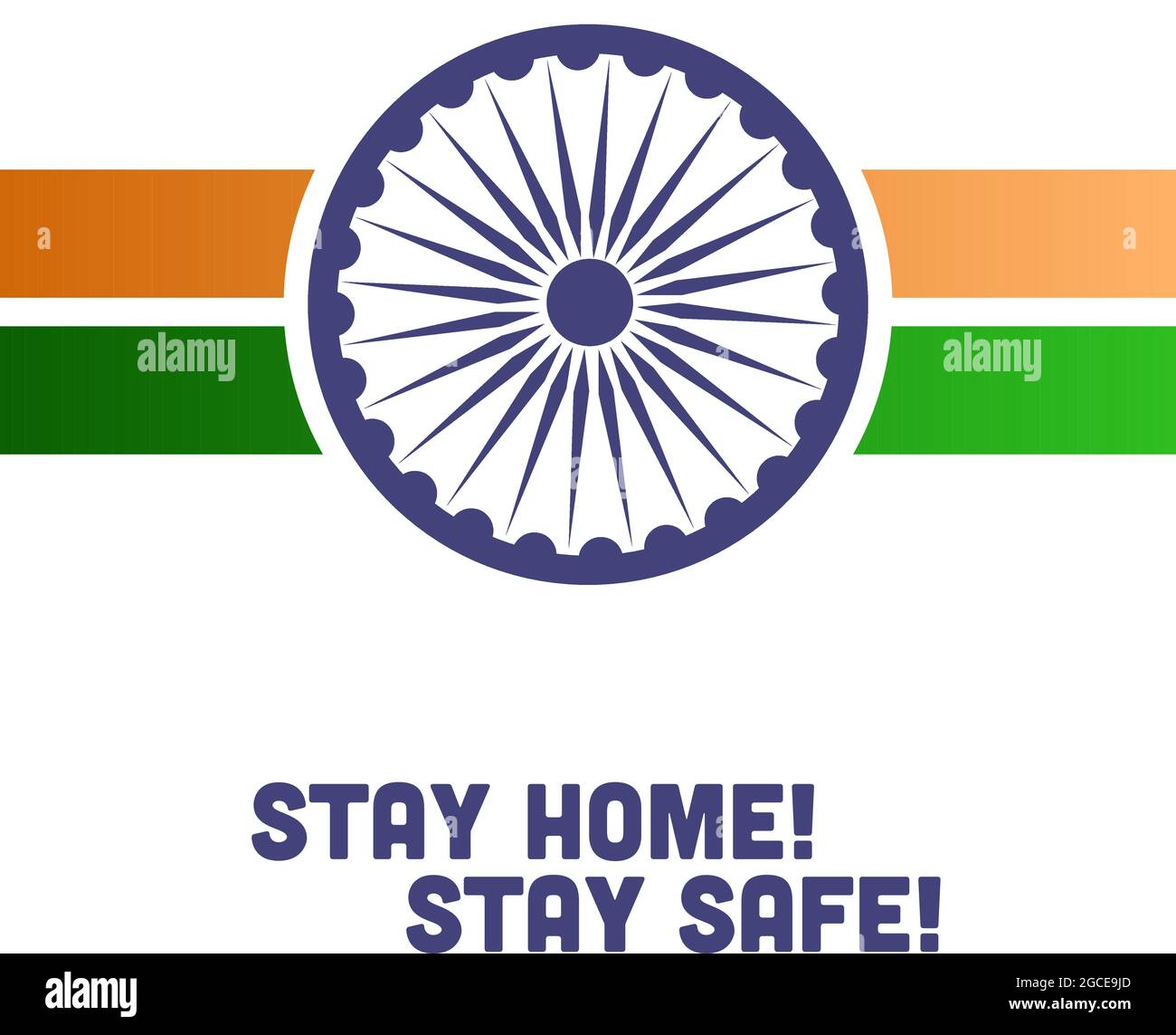 happy independence day India. stay home, stay safe covid-19 concept ...