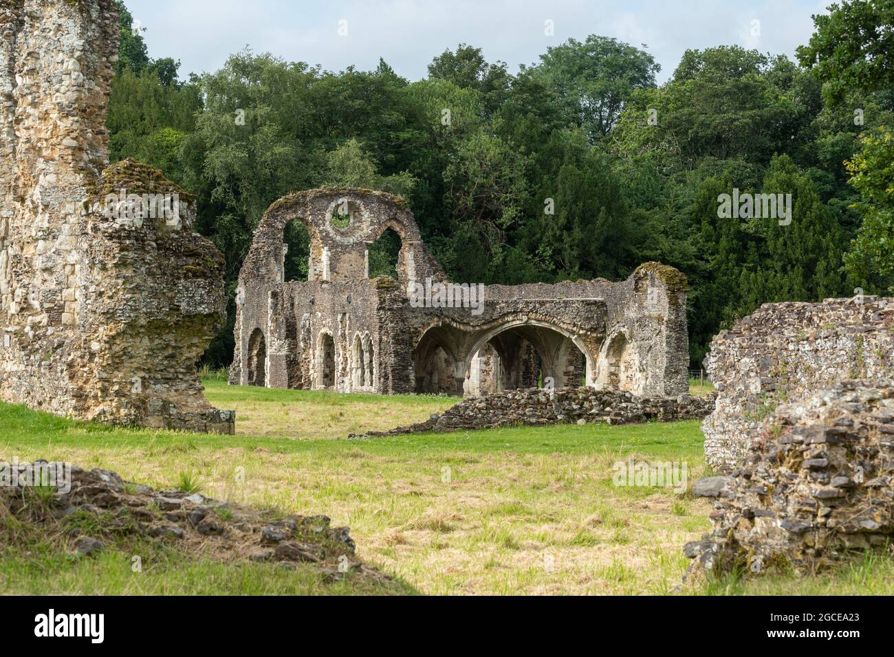 Waverley Abbey, Surrey, UK, the ruins of the first Cistercian monastery ...
