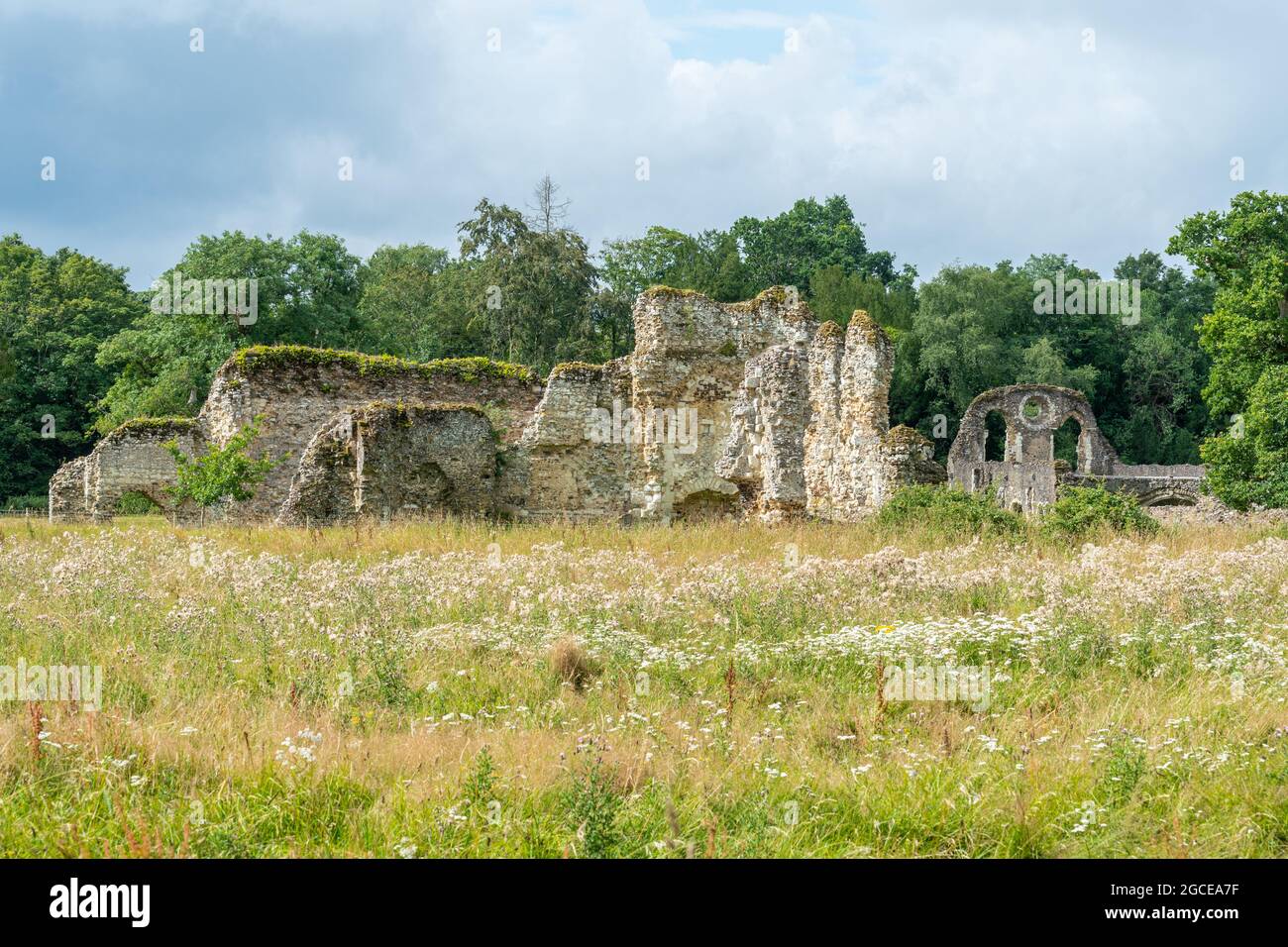 Waverley Abbey, Surrey, UK, the ruins of the first Cistercian monastery ...