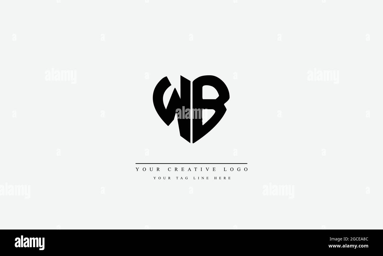 WB BW W B abstract vector logo monogram template Stock Vector Image ...