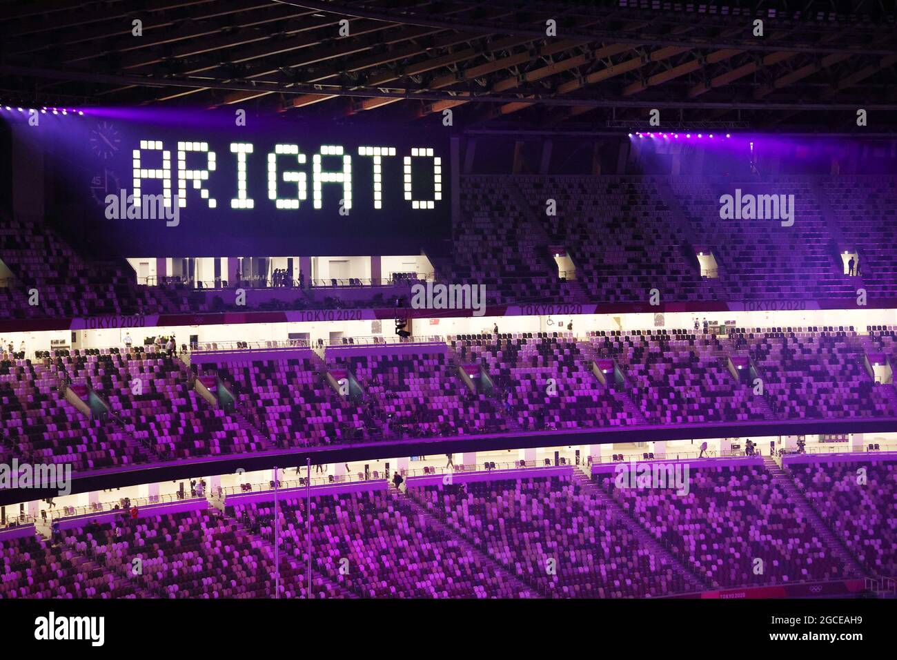 Arigato message displayed, AUGUST 8, 2021 : Tokyo 2020 Olympic Games ...