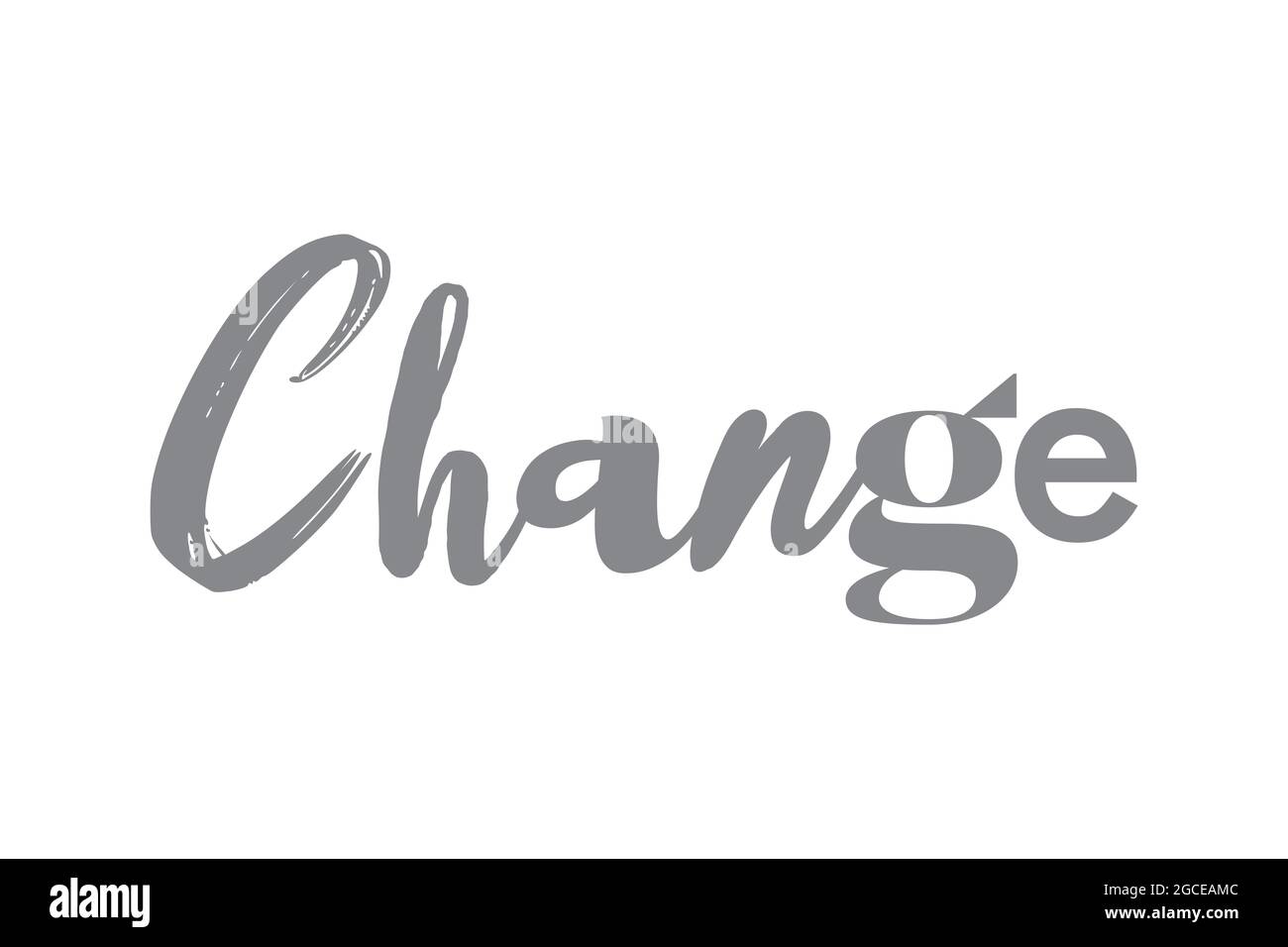 Modern, playful, bold typographic graphic design of a word "Change" in ...