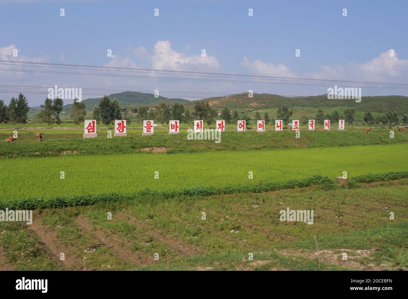 07.08.2012, North Korea, Asia - A rural scene in the countryside shows ...