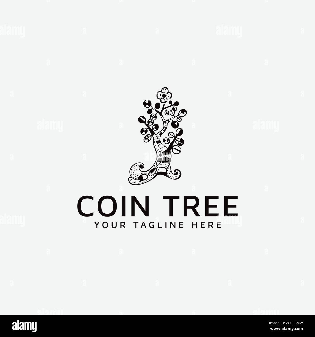 Coin tree Stock Vector Images - Alamy