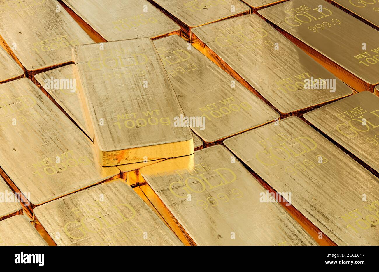 Stack close-up Gold Bars weight of 1000 grams.,Concept of success in ...