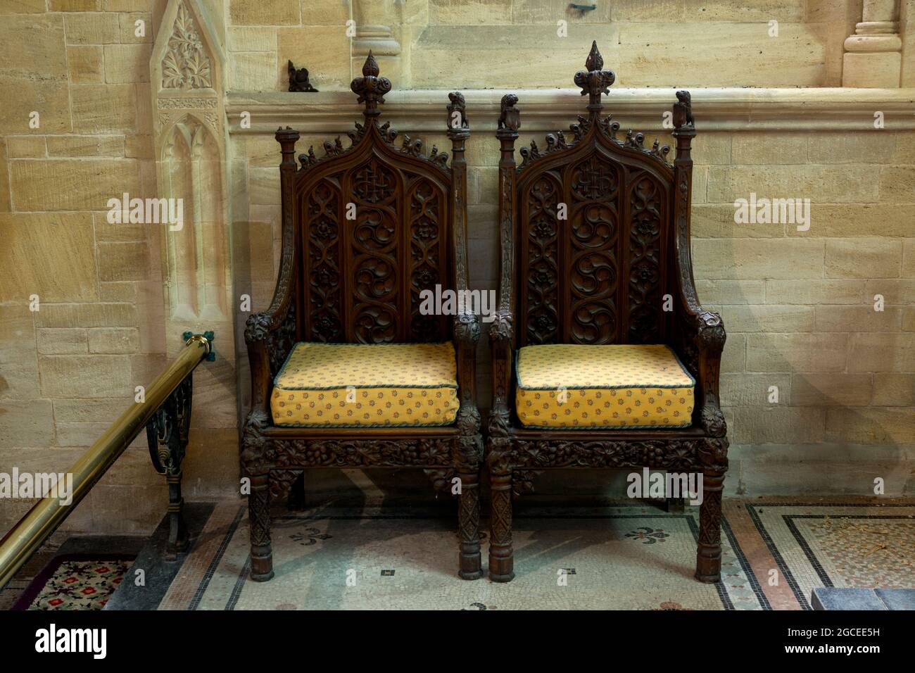 Chairs in the chancel of St. Nicholas Church, Heythrop, Oxfordshire ...