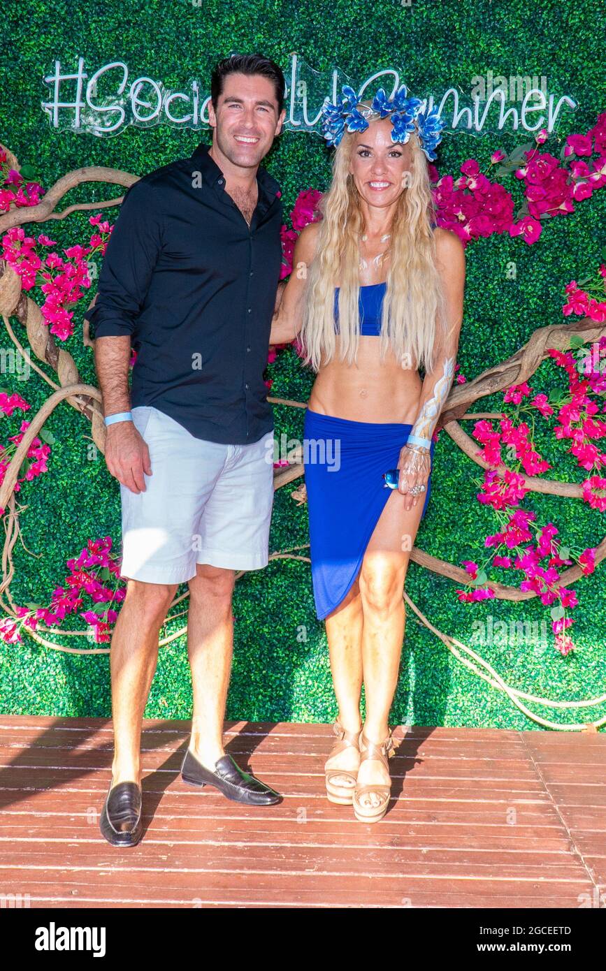 Rob Finnerty and Luciana Pampalone attend Bella Magazine's Annual Hamptons Cover Party featuring ...