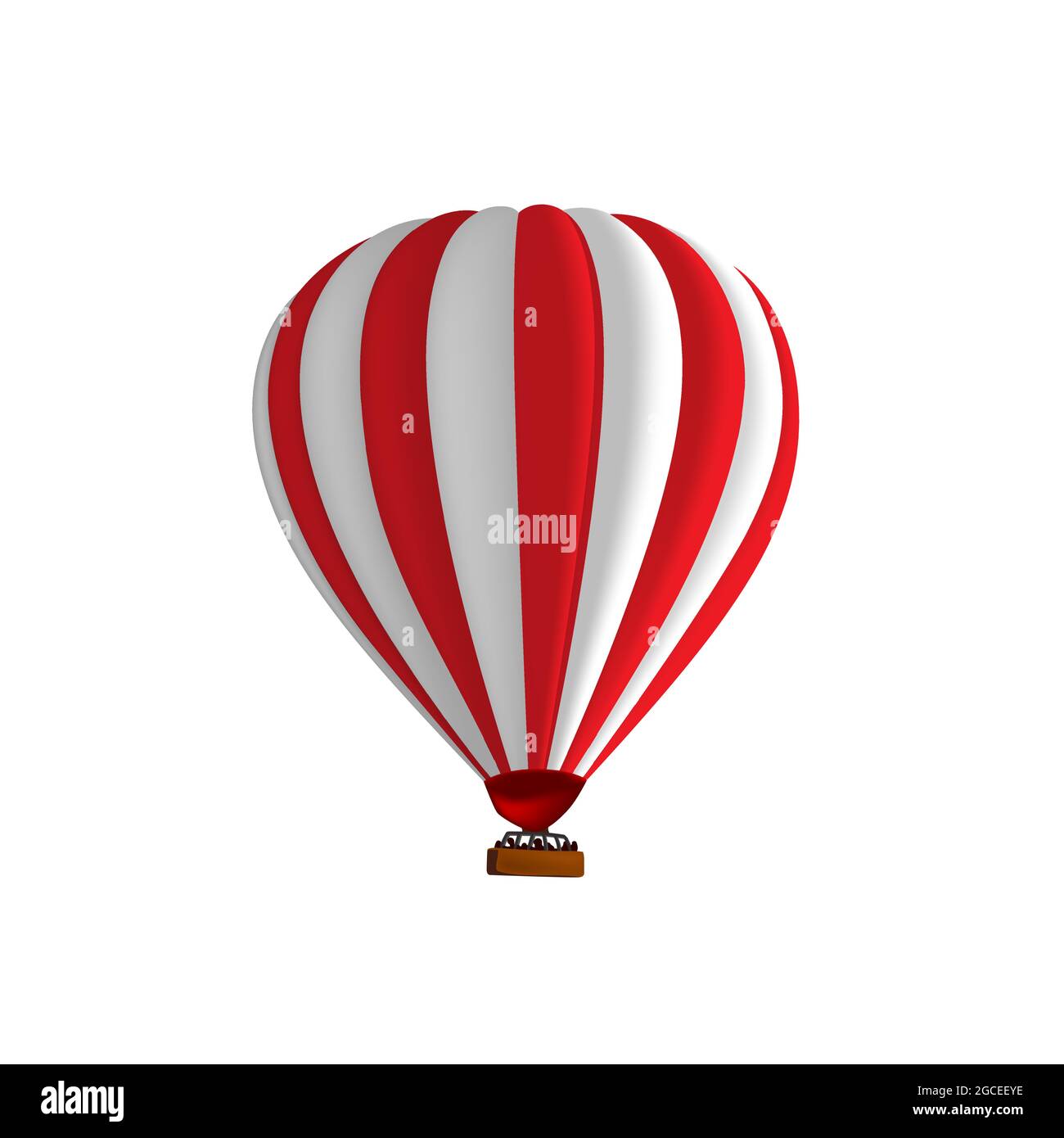 Hot air red balloon vector illustration. Graphic isolated colorful ...