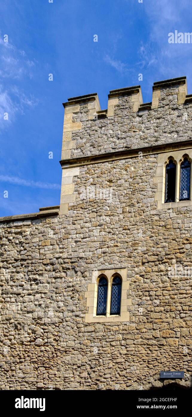 Staycation. Detail of The Bloody Tower of the 21 towers of the Tower of ...
