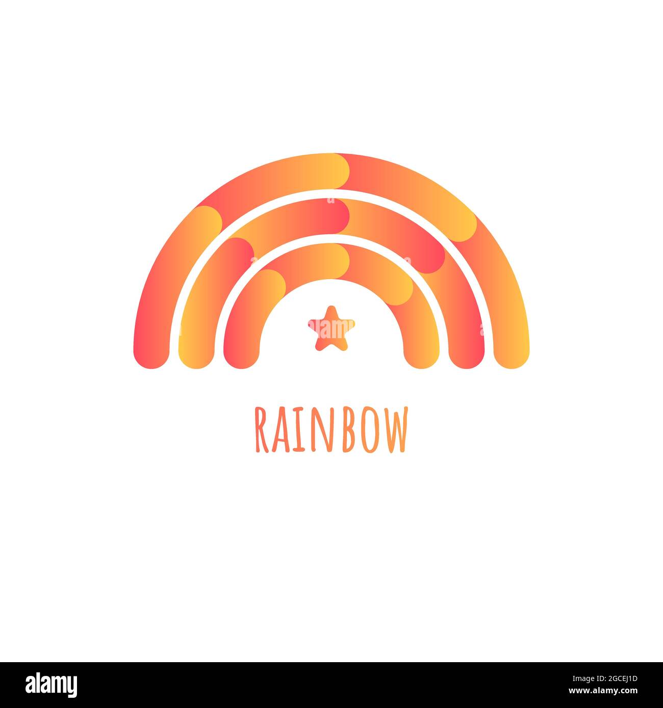 Rainbow geometric isolated symbol. Rainbow and star abstract logo ...