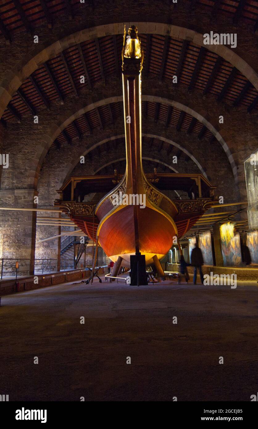 Full-size replica of the Royal Galley, made on site by artisans from ...