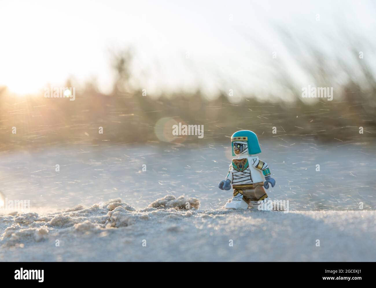 LEGO minifigure mummy on the beach Stock Photo - Alamy