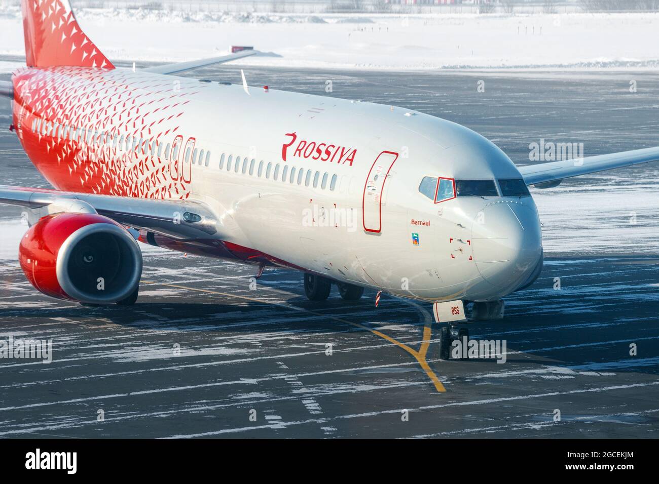 20 February 2021, Ufa, Russia: charter plane of the airline Rossiya ...