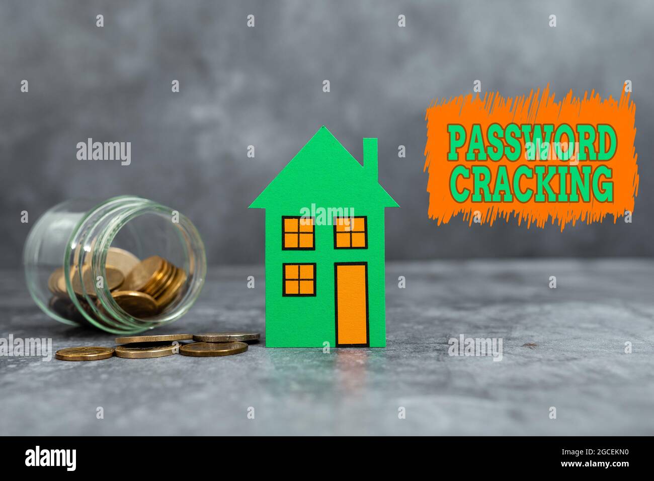 Text caption presenting Password Cracking. Concept meaning measures ...