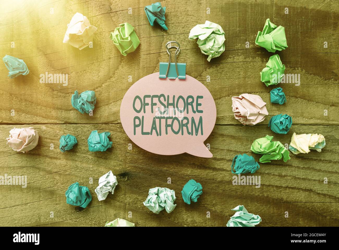 Hand writing sign Offshore Platform. Internet Concept structure with ...