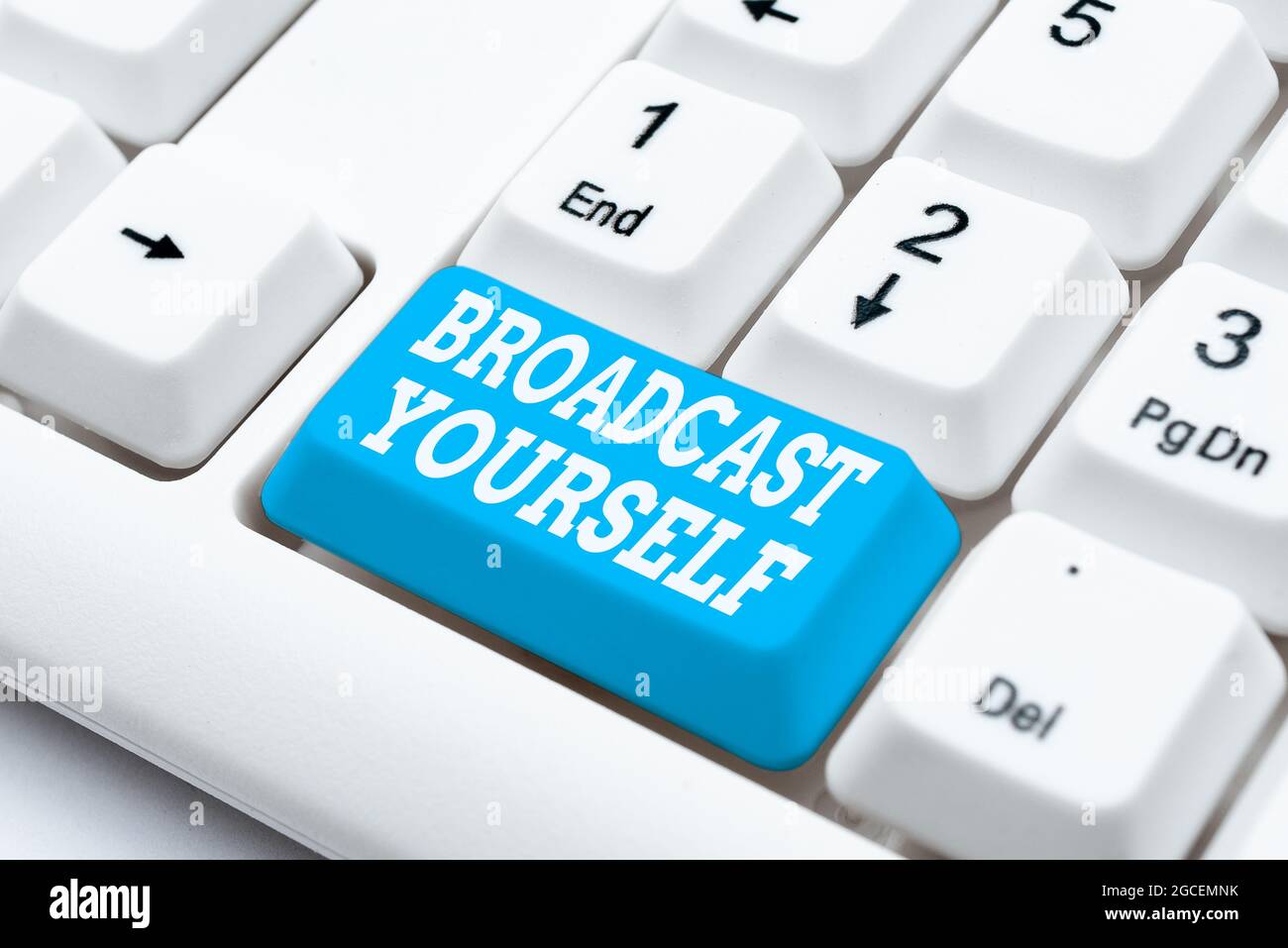 Sign displaying Broadcast Yourself. Business approach broadcasting your ...