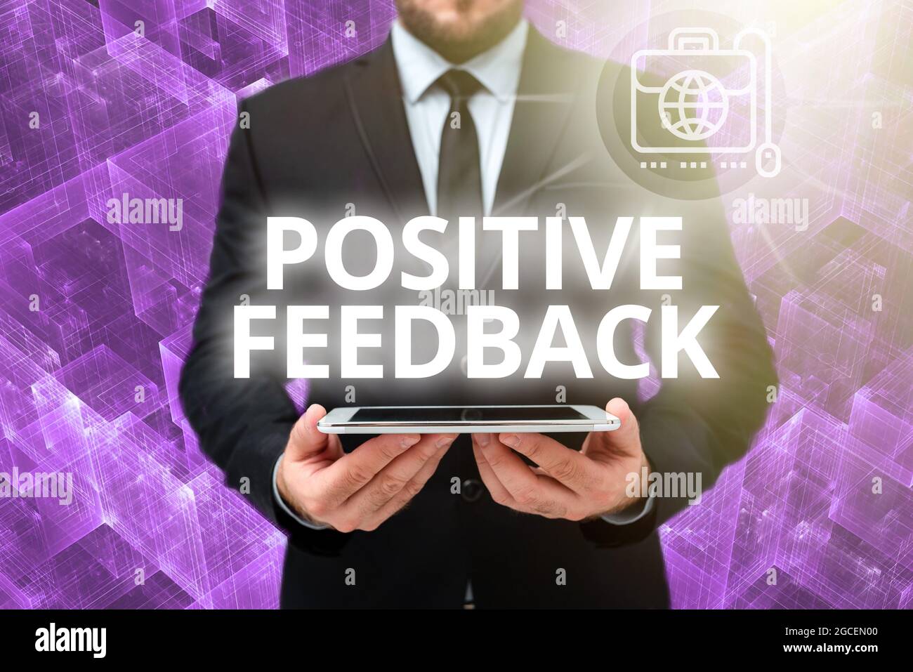 Sign displaying Positive Feedback. Business approach good and great ...