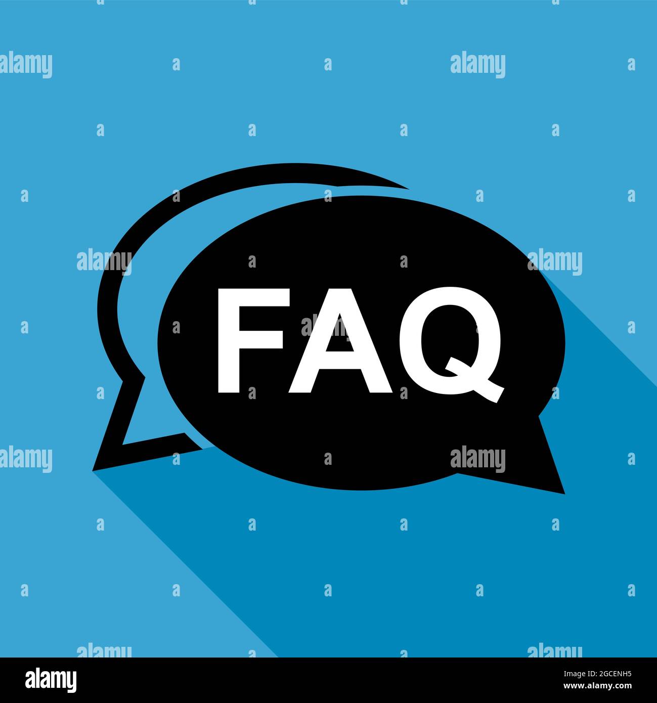 FAQ, frequently asked questions vector icon. Information speech bubble symbol, help message ...