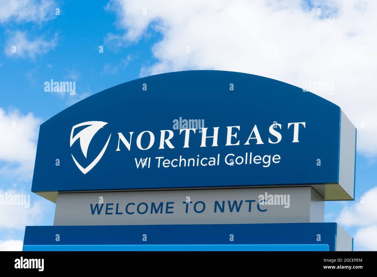 GREEN BAY, WI,USA - JUNE 21, 2021 - Entrance sign and trademark logo to ...