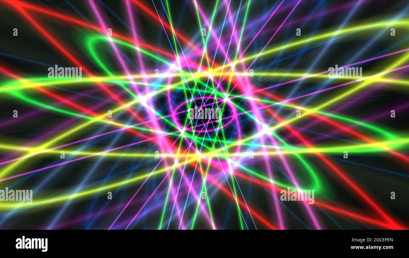 Glowing atom structure with light laser ring Stock Photo - Alamy