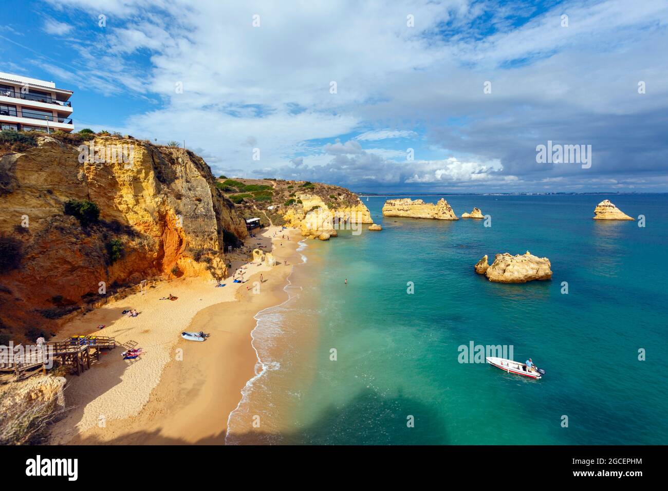 Lagos Algarve Portugal Praia De Dona Ana Dona Ana Beach Stock Photo