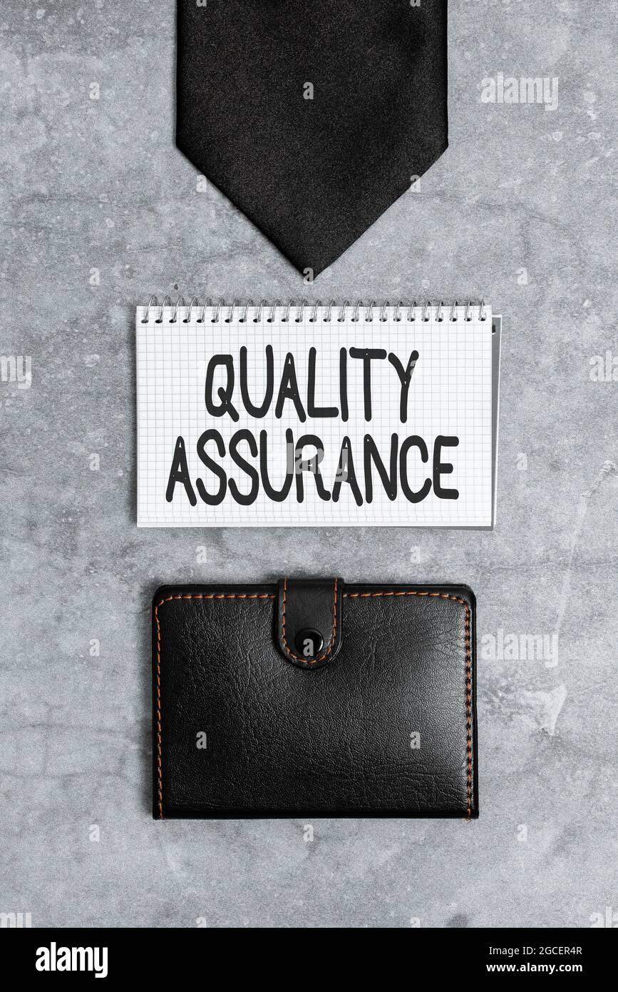 Text sign showing Quality Assurance. Word Written on preventing ...