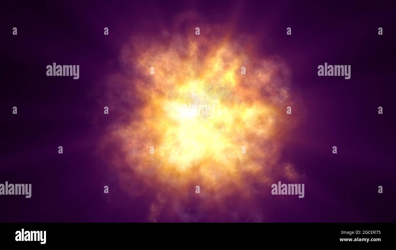 fire flame ball explosion in space, abstract illustration Stock Photo ...