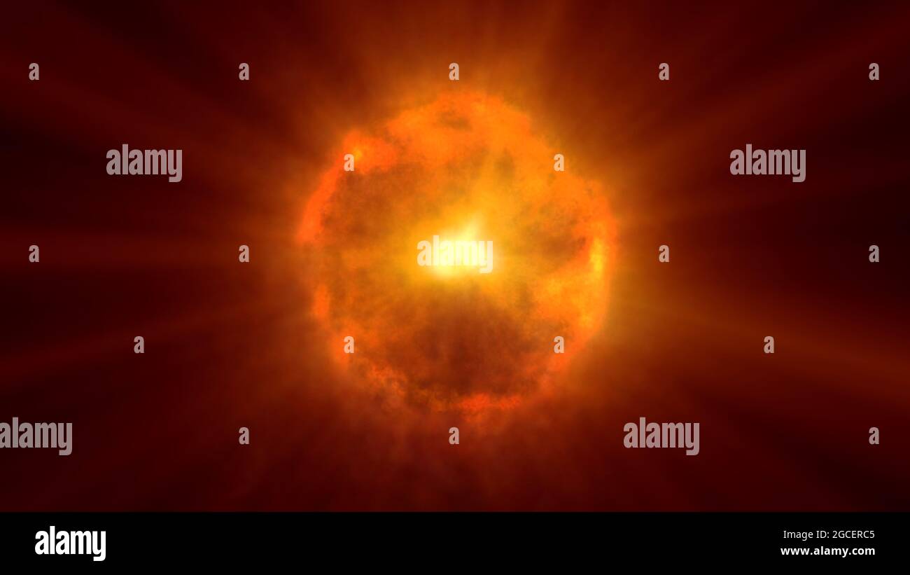 fire flame ball explosion in space, abstract illustration Stock Photo ...