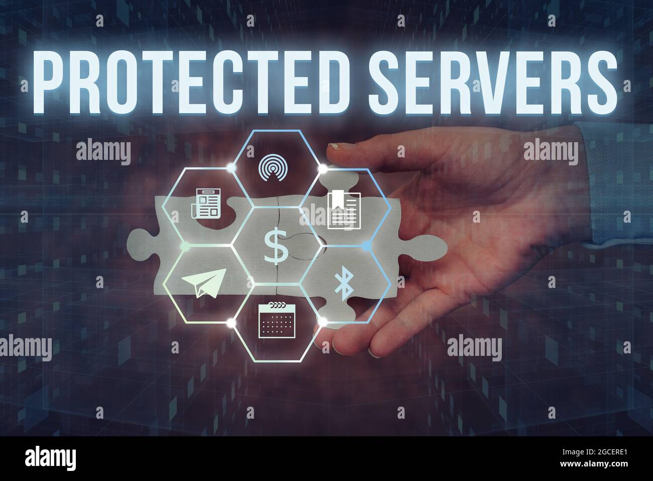 Text showing inspiration Protected Servers. Internet Concept technology ...
