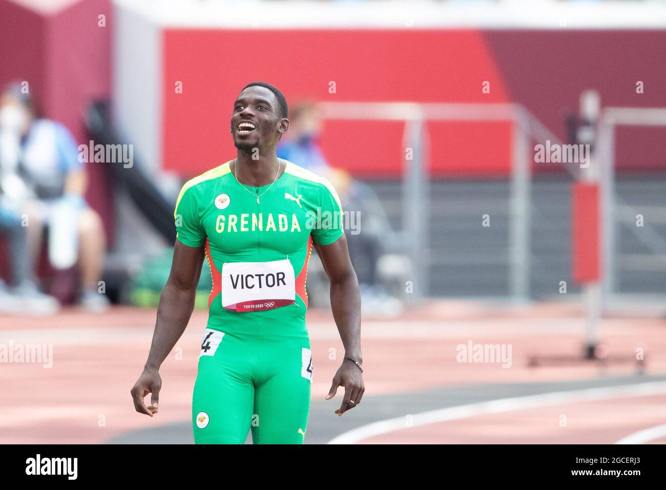 August 04, 2021: Lindon Victor of Grenada in the Men's Decathlon Long ...