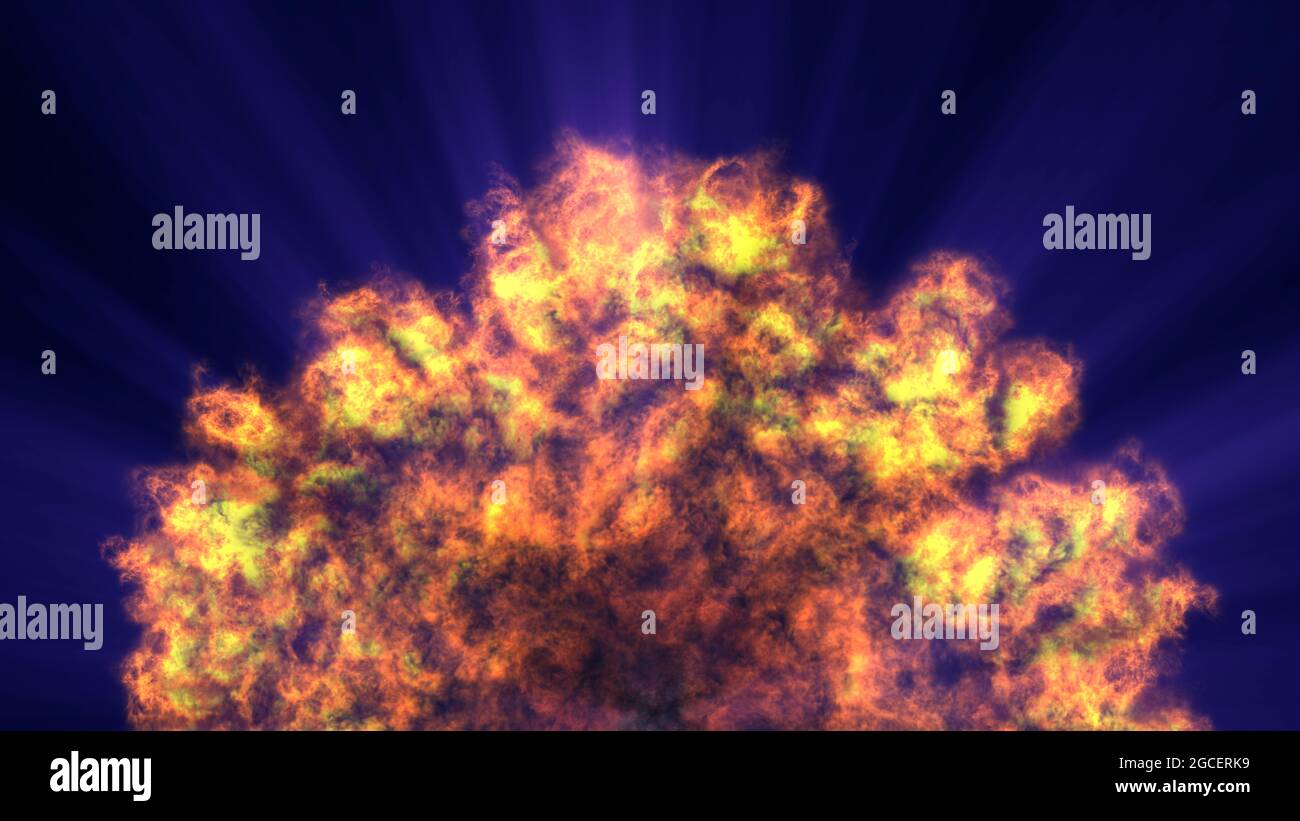 fire flame ball explosion in space, abstract illustration Stock Photo ...