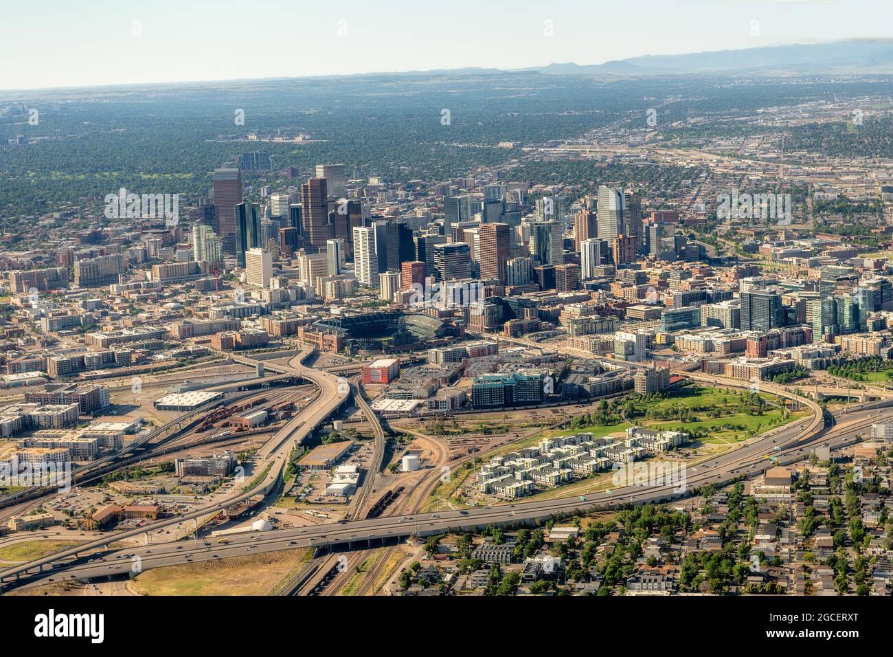 Roads highways and buildings that make up Denver Colorado Stock Photo ...